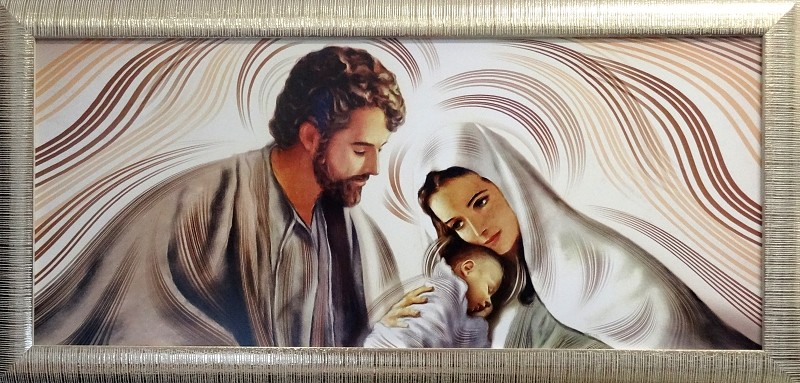 Obraz na dreve s rámom (ODZ029) zlatý - Sv. rodina | VER.sk