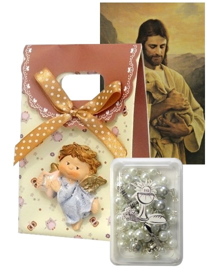 Sada: Darčeková taška + Ruženec s krab. + Obrázok - hnedá | VER.sk