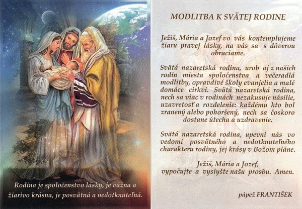 Obrázok s modlitbou (LV05) Rodina | VER.sk