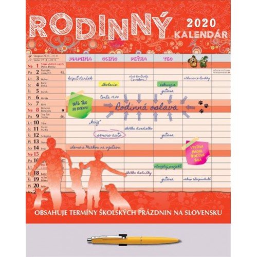 Kniha - Rodinný kalendár 2020 (nástenný) / SG | VER.sk